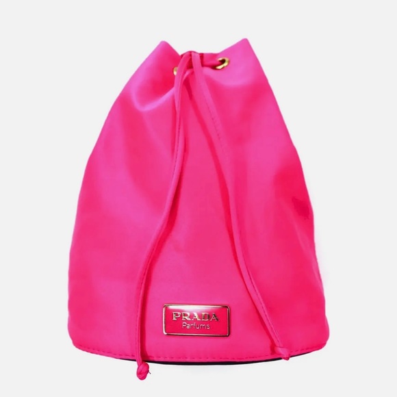PRADA Parfumes | Bags | Prada Perfumes Draw String Bag In Hot Pink ...